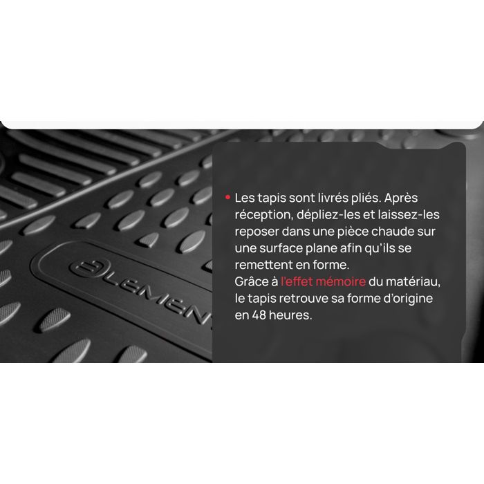 ELEMENT Tapis de sol 3D sur mesure Renault Clio 4 2012-2019 4 pièces ...