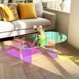 Table Basse - Acrylique - Ovale - 95x50x36cm - Design Moderne ...