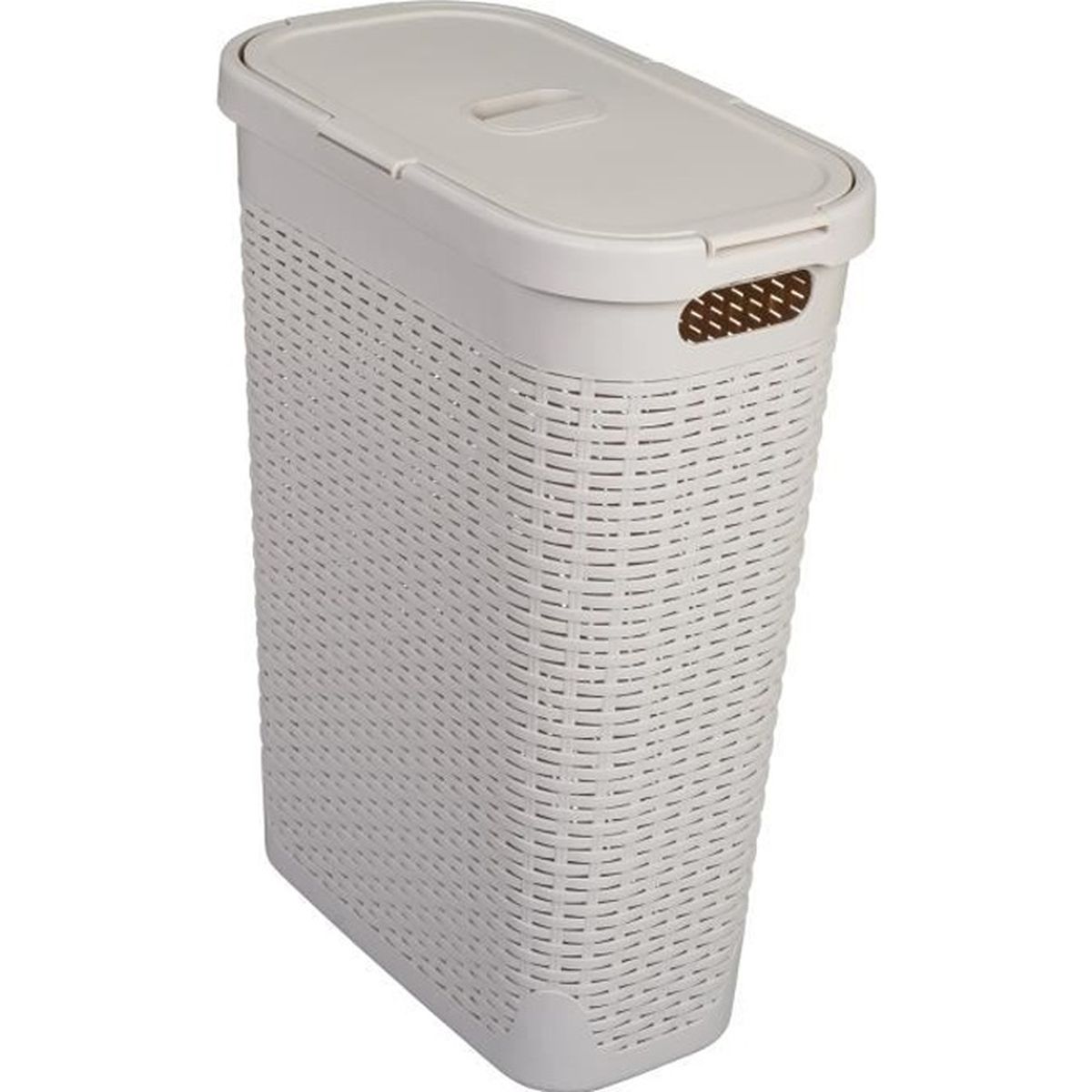 Panier à linge plastique 40L style rotin, beige, Anna lola L.46 x l.27 ...