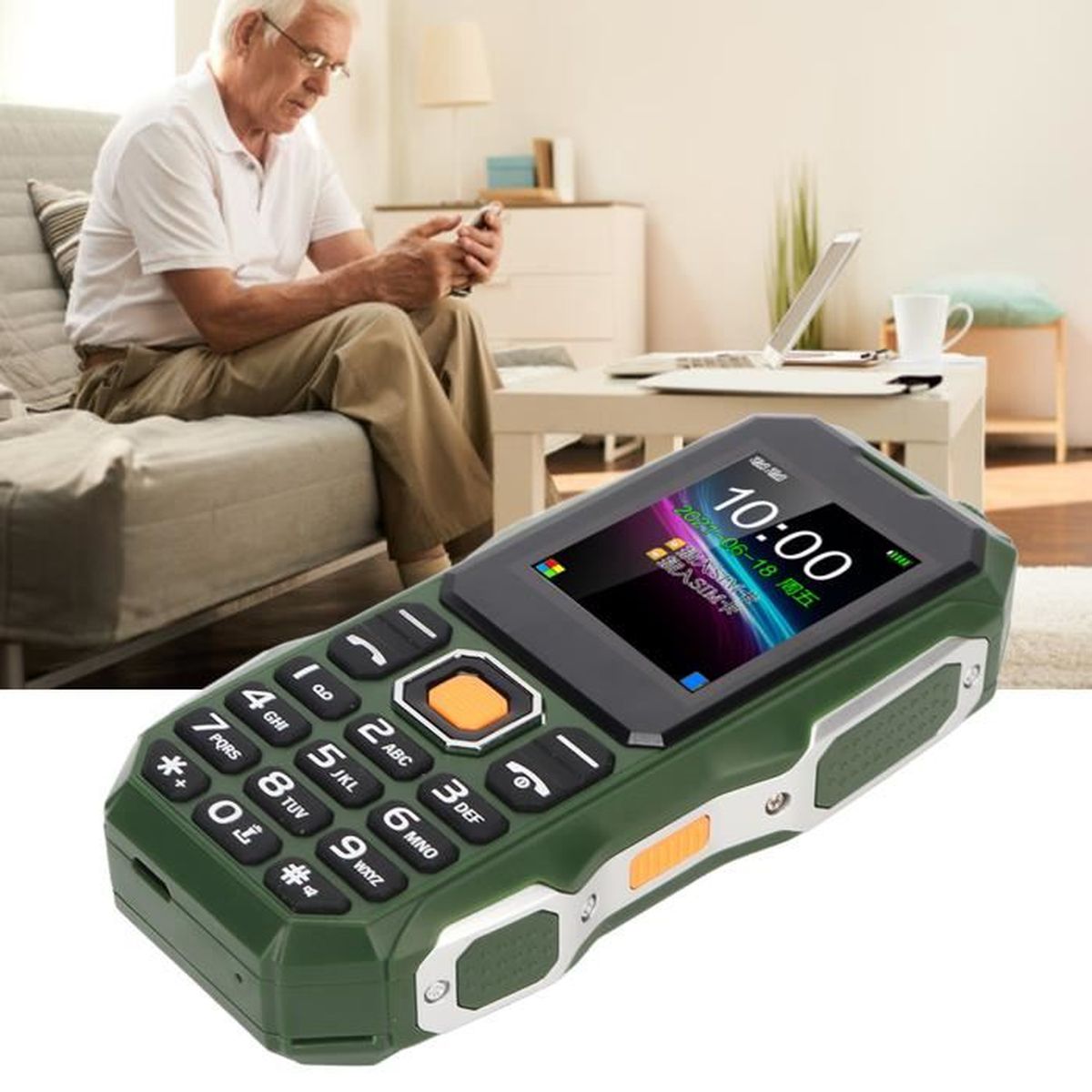 LIX-W2021 1,8 pouces téléphone militaire robuste pour personnes âgées ...