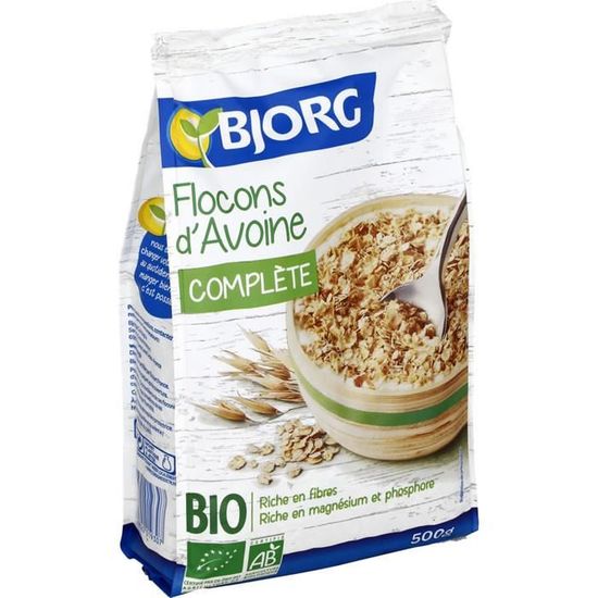 LOT DE 6 - BJORG : Flocons d'avoine bio 500 g - Cdiscount Au quotidien