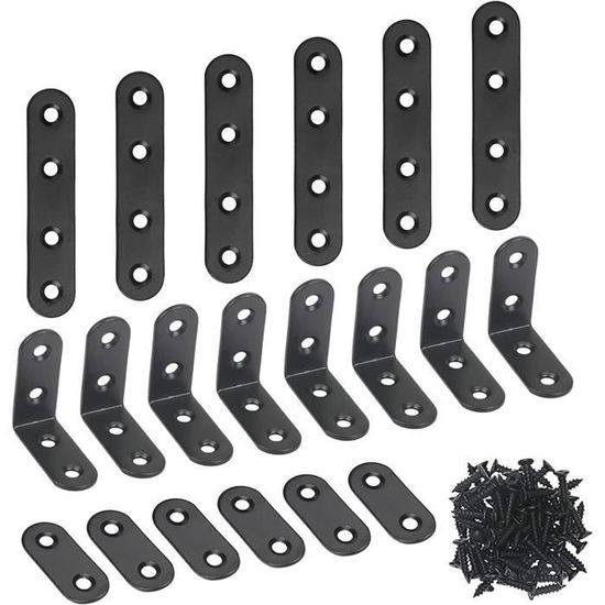 20 PCS Fixation Équerre Angle Droit Support Inox 90 Degrés Support De ...