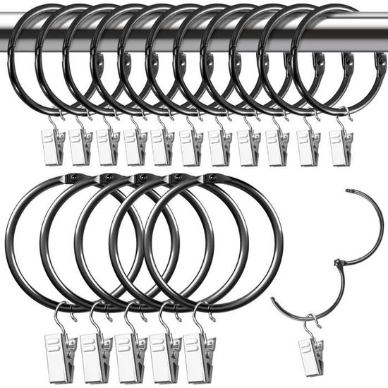 Lot de 15 Anneaux Rideaux Kit 50mm Anneaux de Rideaux Metall Anneaux ...