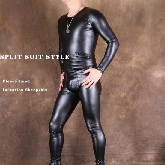 Body moulant en simili peau de mouton pour homme, sous vêtement ...