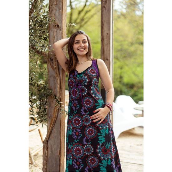 Fantazia - Robe ethnique bohème - Robe longue fleurie seventies Sayline ...