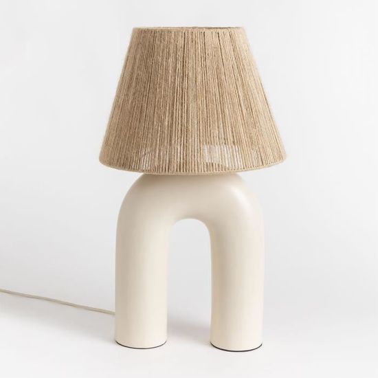 SKLUM Lampe de Table en Céramique Yarpen Blanc Gardenia - Cdiscount Maison