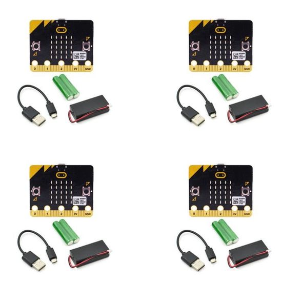 4X Microbit GO Kit BBC Smart Car Kit-Qtruck-Python Education Microbit Prend en Charge L'IA ...