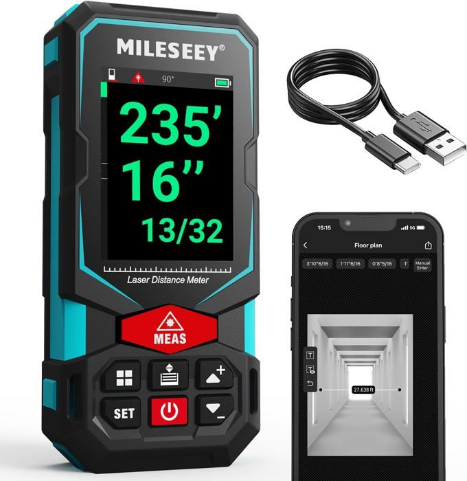 Telemetre Laser 100m, MiLESEEY Metre Laser Multifonctionnel ...
