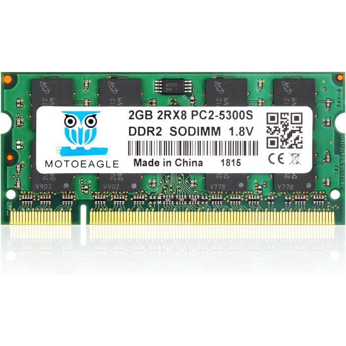 DDR2 667MHz PC2 5300S 2Go SODIMM RAM, DDR2 667 2GB 2Rx8 PC2 5300S 200 ...