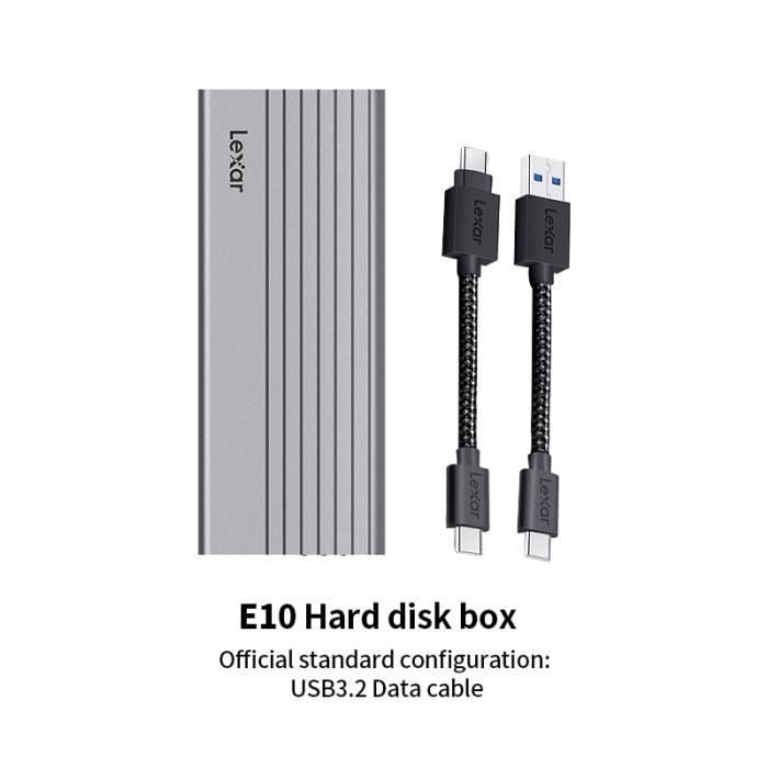 E10 - Boîtier De Disque Dur E10, Double Protocole M2 Nvme-sata Ssd, 10gbps, Vers Usb3.2, Usb-c À ...