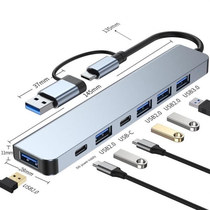 Concentrateur USB 7 en 1 - Station'accueil 7 en 1 USB 3.0 Type C, hub ...