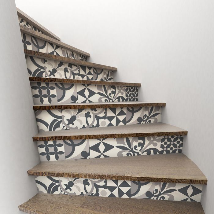 Stickers adhésifs escalier carrelages contremarche - THOLINA - 2 bandes ...