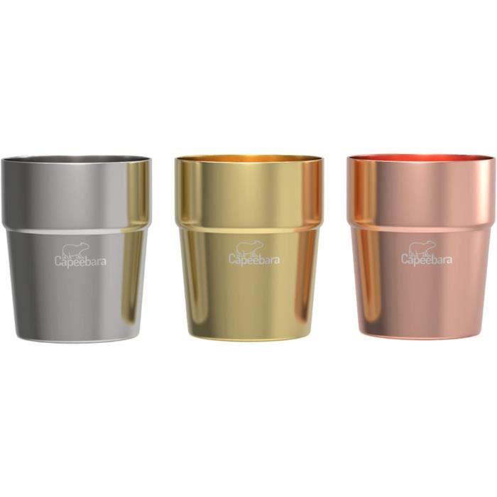 Verres Incassables Verre Isotherme Verre Inox (Lot de 3) (3x180 ml) 151 ...
