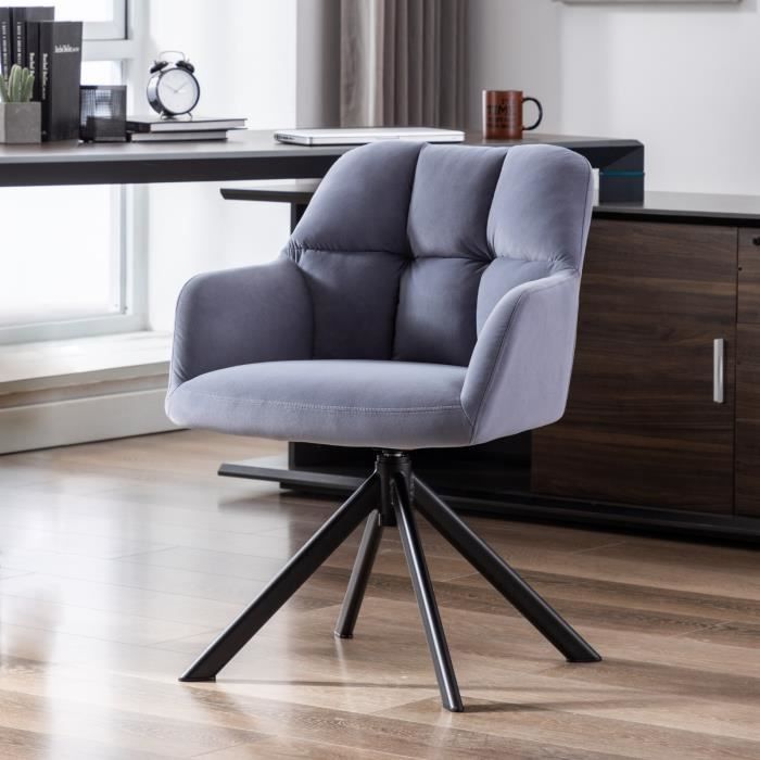 Wahson Chaises pour Salon Fauteuil de Bureau en Velours Pieds en Métal ...