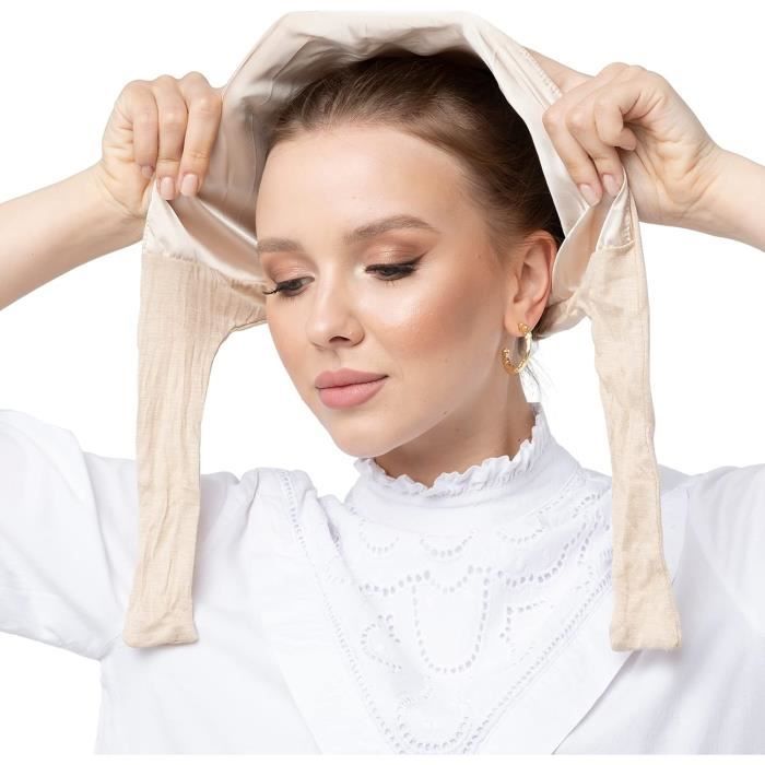 Couvre-Cheveux En Satin De Coton Soyeux Pour Femme | Bonnet Hijab ...