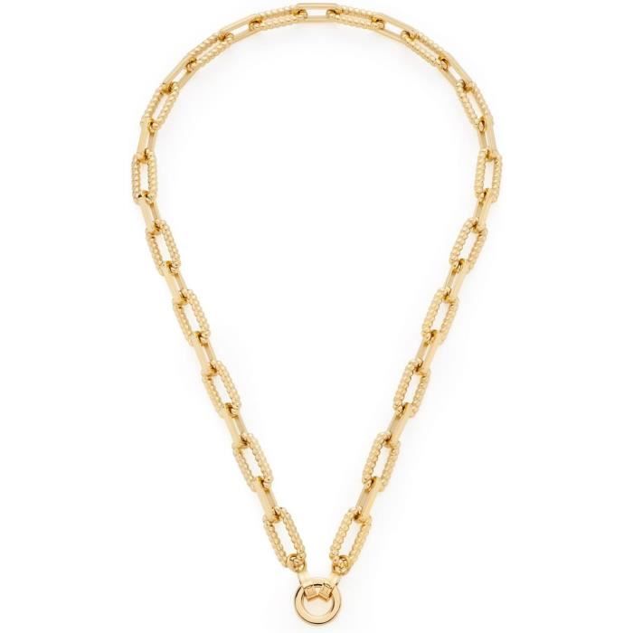 Moni Clip&Mix 022232 Collier court à maillons dorés en acier inoxydable ...
