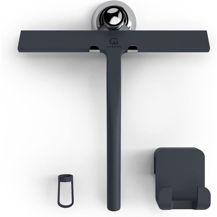 Raclette de Douche avec Support Ventouse - 23 cm Noir - raclette de ...