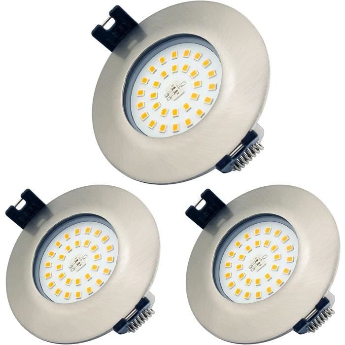 Lot De 4 Spots Led Encastrables Ip44 Pour Salle De Bain 68 Mm Gu10 Avec