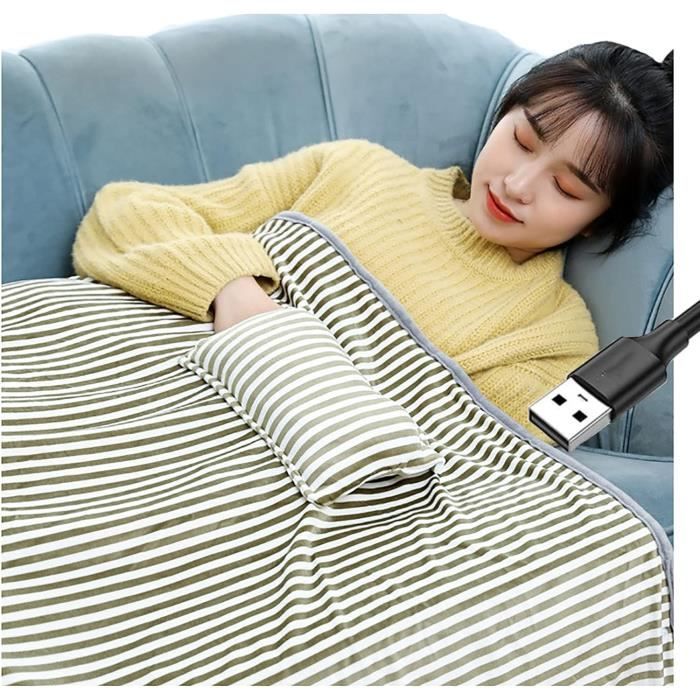Blanchette Chauffée Électrique Châle De Châle Portable 5V Usb, Flanelle ...