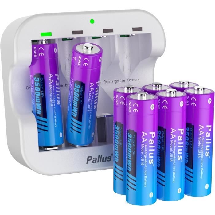Piles Aa Rechargeable Lithium, 8 Unités De Piles Aa 1.5V Lithium Avec ...