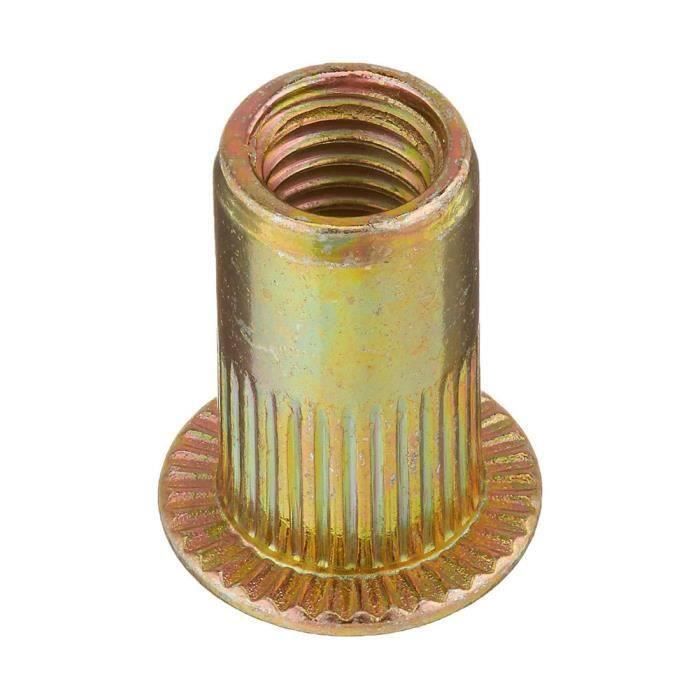 FLYING-20 Pieces Rivet d'ecrou A tete plat metrique en acier M5 ecrou ...