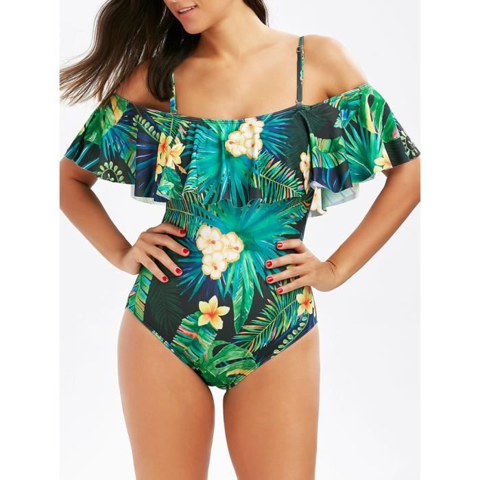 Femme Monokini Maillot De Bain Piscine Femme 1 Piece Hors Des épaules