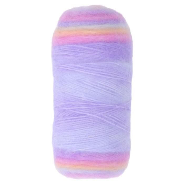 Pwshymi Fil à crocheter Fil au crochet dégradé violet teinture douce ...