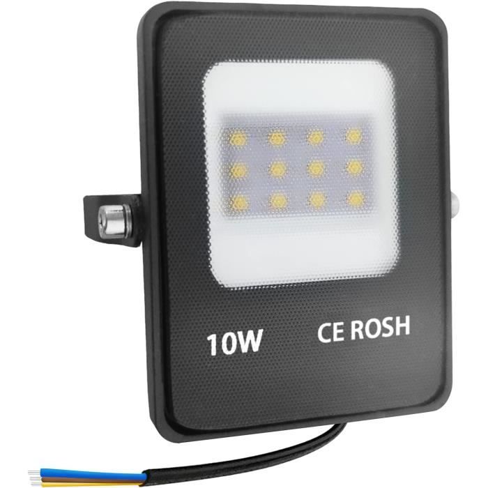 Projecteur Led 10 W Pour Extérieur, 1000 Lm, Lumières De Sécurité Super Lumineuses, Étanche Ip66 ...