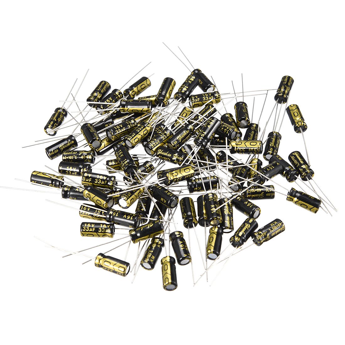 SOURCING MAP Condensateur électrolytique radial en aluminium 33uF 16V 105°C 2000H 5x11mm Noir ...