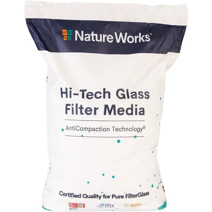 NATURE WORKS Verre filtrant Hi-Tech de (20 kg) pour Les installations de Filtration par Sable ...