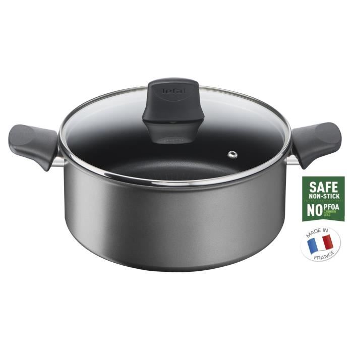 TEFAL G2874602 La Recyclée faitout 24cm+Couvercle, 100% Aluminium recyclé, revêtement anti ...