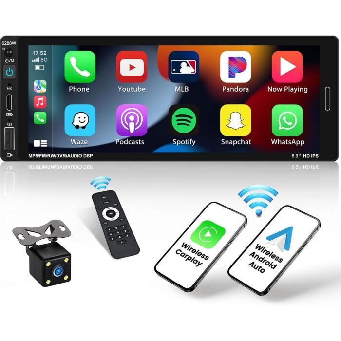 Wireless Carplay Android Auto Autoradio 1Din Mit Bildschirm Typ-C 6.86 Hd Touchscreen 1Din ...