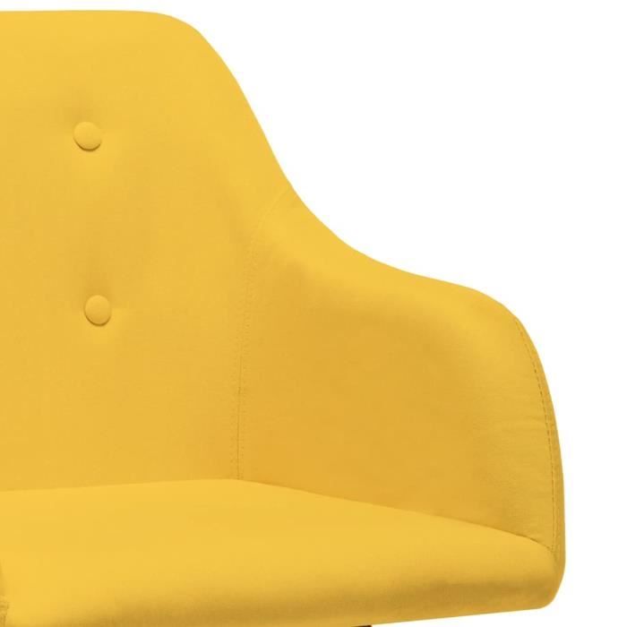 YIN3089409 Chaises pivotantes de salle à manger 4 pcs Jaune Tissu ...