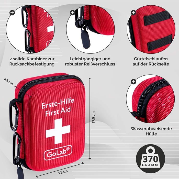 GoLab Kit de premiers secours d'extérieur pour randonnée et vélo DIN ...