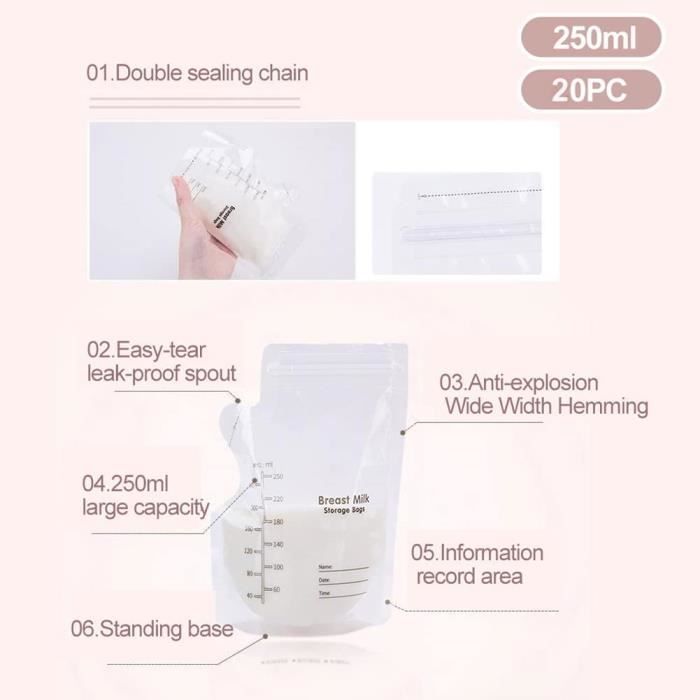 Sachet Conservation Lait Maternelle, Sachets de Conservation du Lait ...