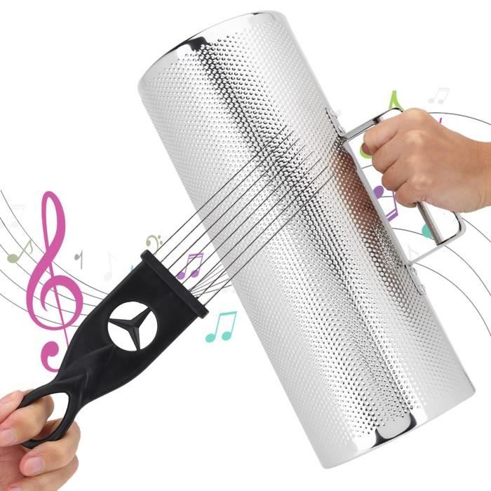 SALALIS Guiro en acier inoxydable Guiro en métal d'instrument de ...