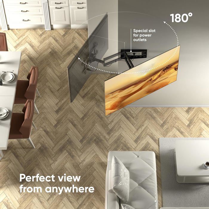 Support Télévision Mural pour 40-75 Pouces Screen, Support Mural TV ...