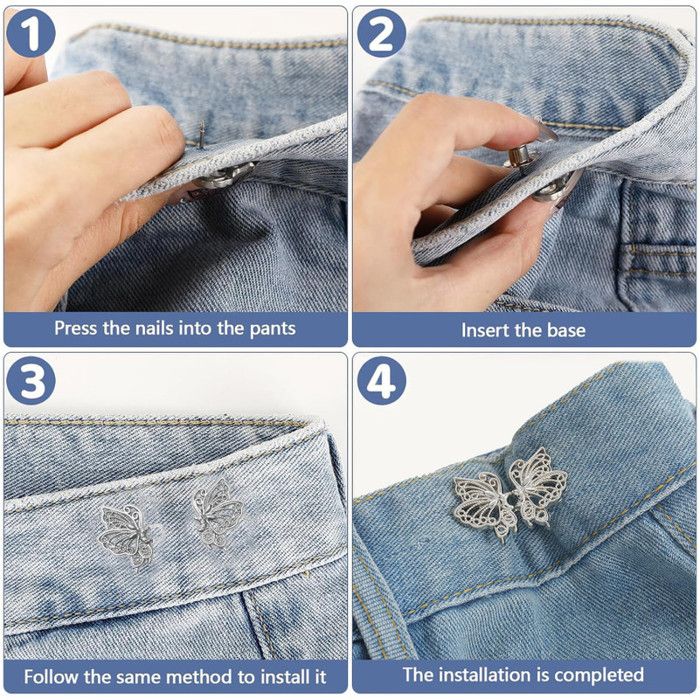 6 Piecès Pince pour Pantalon Trop Large, Bouton Jean Clipsable ...
