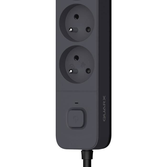 Multiprise - QUARX - 4 prises - Avec 3 ports USB, câble 1,5m ...