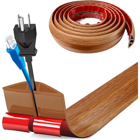 Bocguy Cache Cable Sol, Petit Canal de câble Flexible,3.0M x 5cm ...
