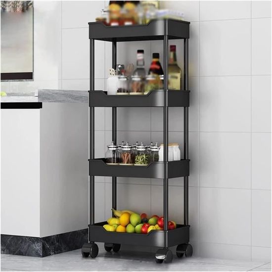 Chariot de Rangement Petit chariot Rack du sol au plafond Multi-couche ...