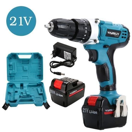 JIE 21V 1500mAh Perceuse Sans Fil Avec 2 Batteries 1 Chargeur - Cdiscount Bricolage