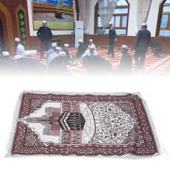 Tapis de prière musulman - GOTOTOP - Portable en coton - Antidérapant ...