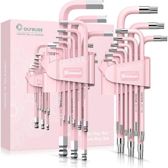 COLFULINE 18 Pcs Jeu de Clé (Type Fleur de Prunier + Type tête ...