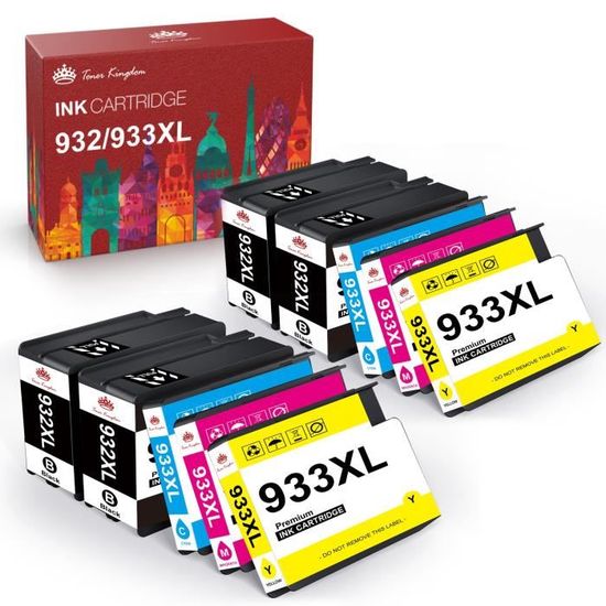 TONER KINGDOM 10 Cartouches d'encre HP 932 933 HP 932XL 933XL ...