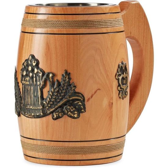 Chope À Bière En Bois Fabriquée À La Main En Chêne Véritable, Capacité ...