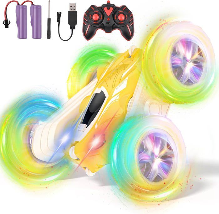 Voiture Cascadeuse Rc, 4Wd 2.4Ghz Stunt Car Avec Batterie Rechargeable, Rotation À 360 Degrés ...