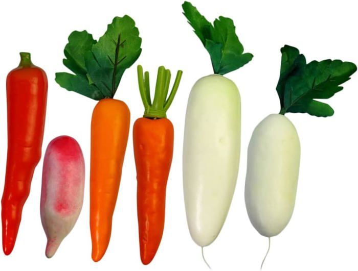 6 Pièces Radis Simulé Décor De Radis Artificiel Sac De Petites Carottes ...