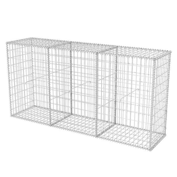 Panier de gabion en acier galvanisé - GKO - 200x50x100 cm - Argenté ...