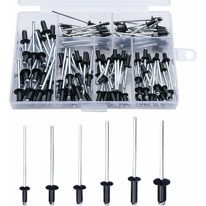 120 rivets aveugles aluminium, tête dôme noire, fixation métal léger ...